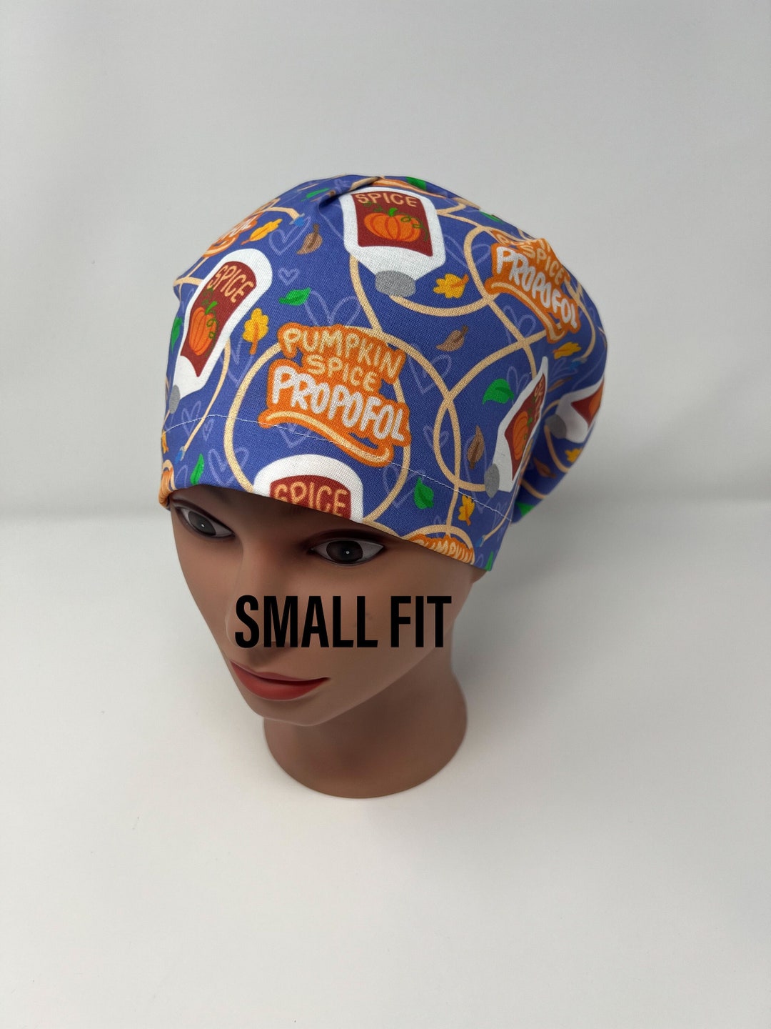 Pumpkin Spice Propofol Anesthesia Scrub Cap, SMALL/CLOSE Fit, Euro ...