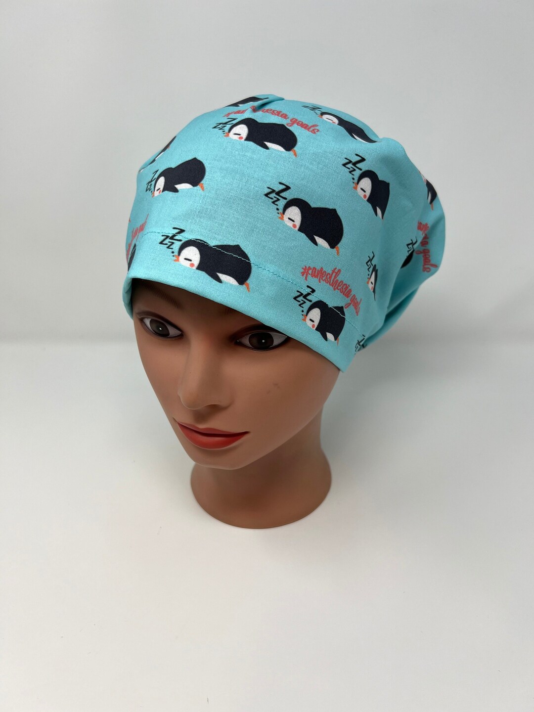 Anesthesia Goals Penguin Euro Scrub Cap, Euro Scrub Hat, Anesthesia ...