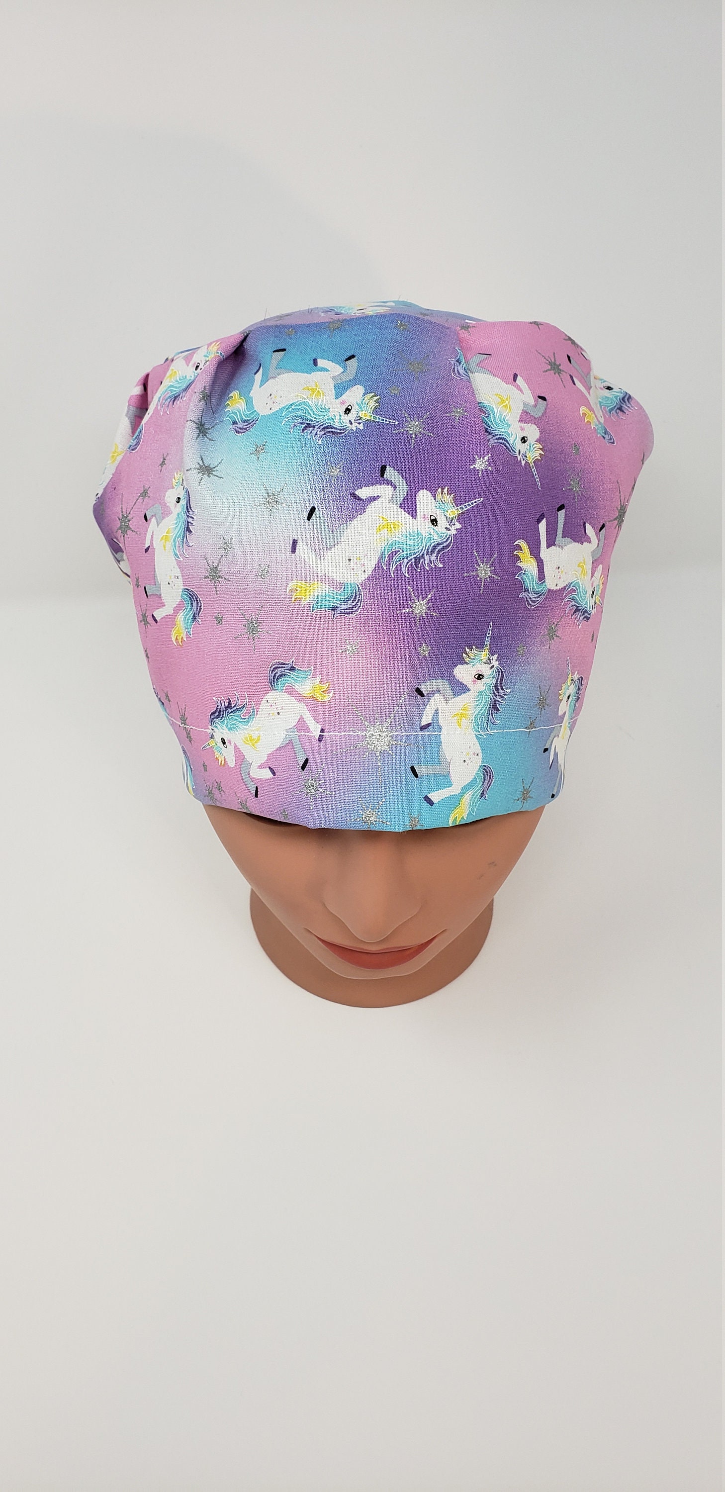 Unicorn Sparkle Euro Scrub Cap, Surgical Hat, Nurse, Chemo Cap ...