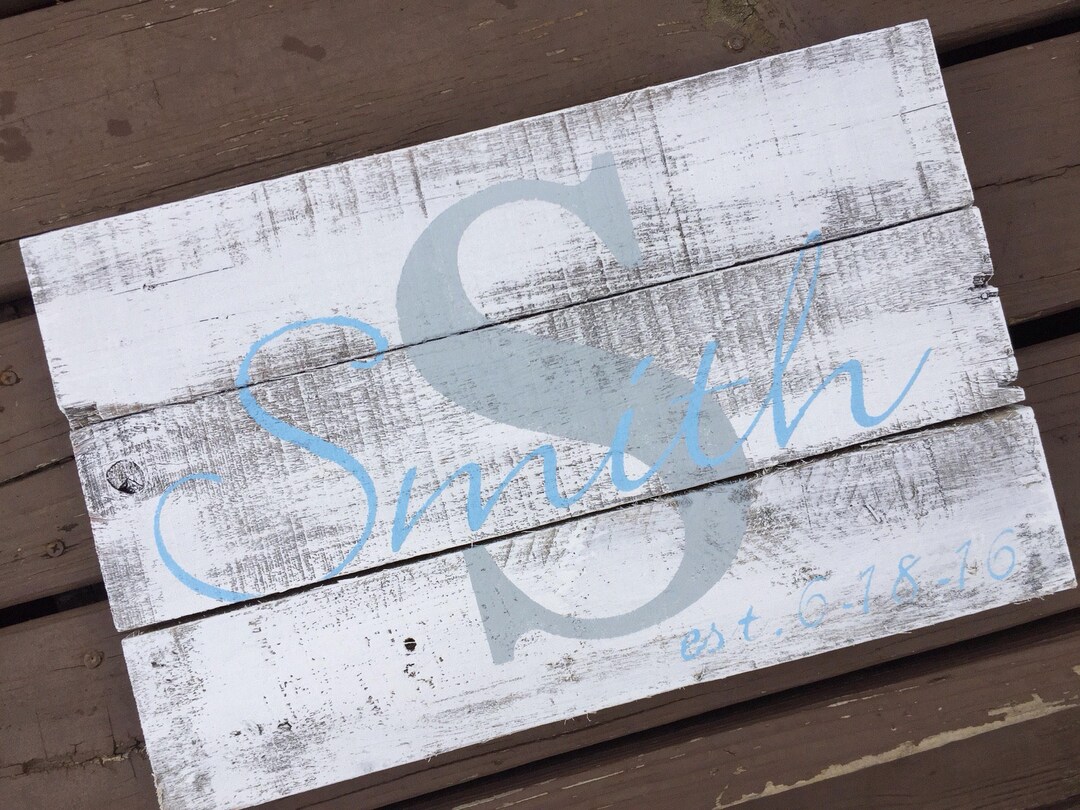 Customized Monogram Whitewashed Sign Wooden Whitewashed - Etsy