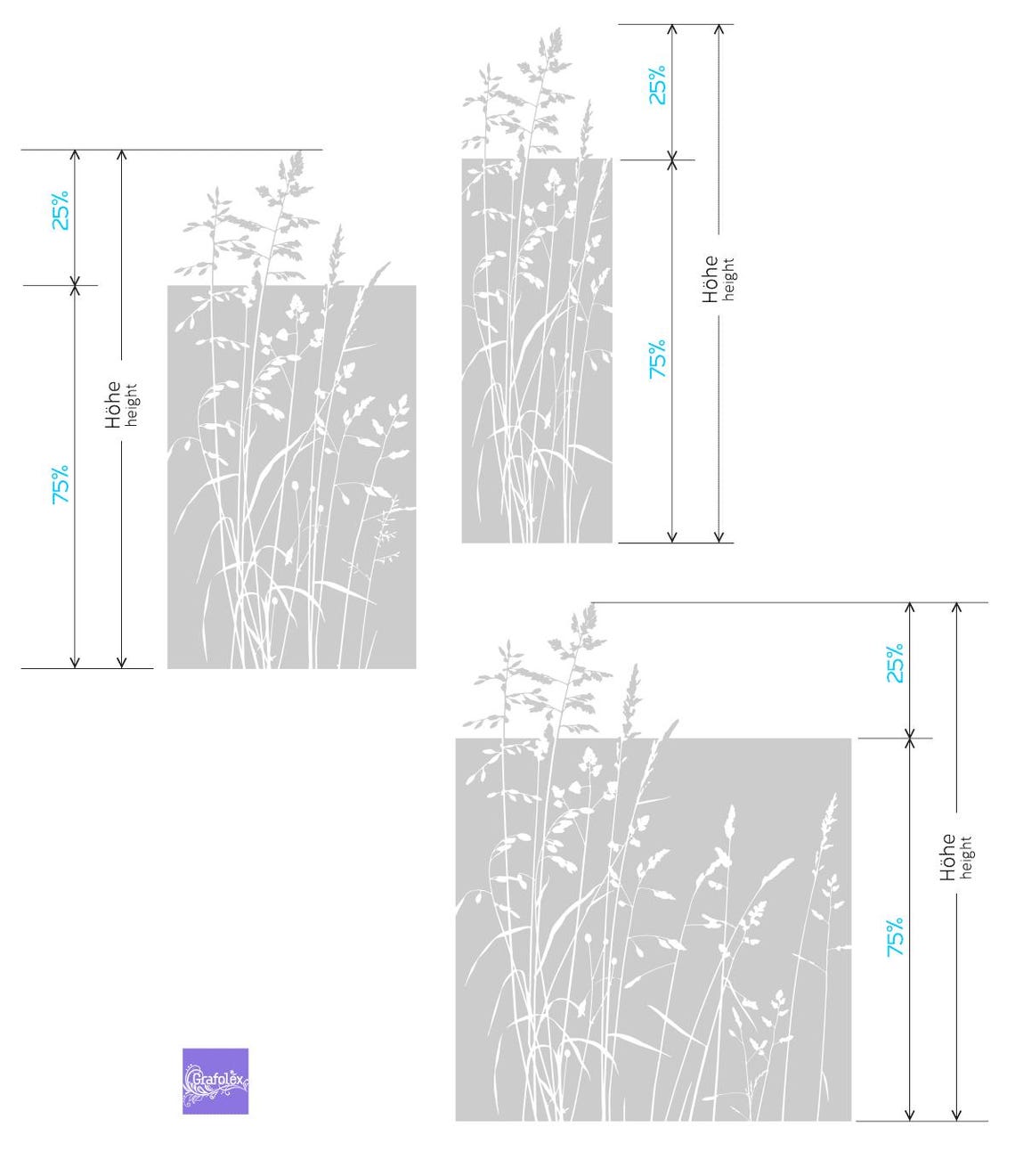 Window Film, Glass Door Film Privacy Screen Motif "grasses." G548 - Etsy