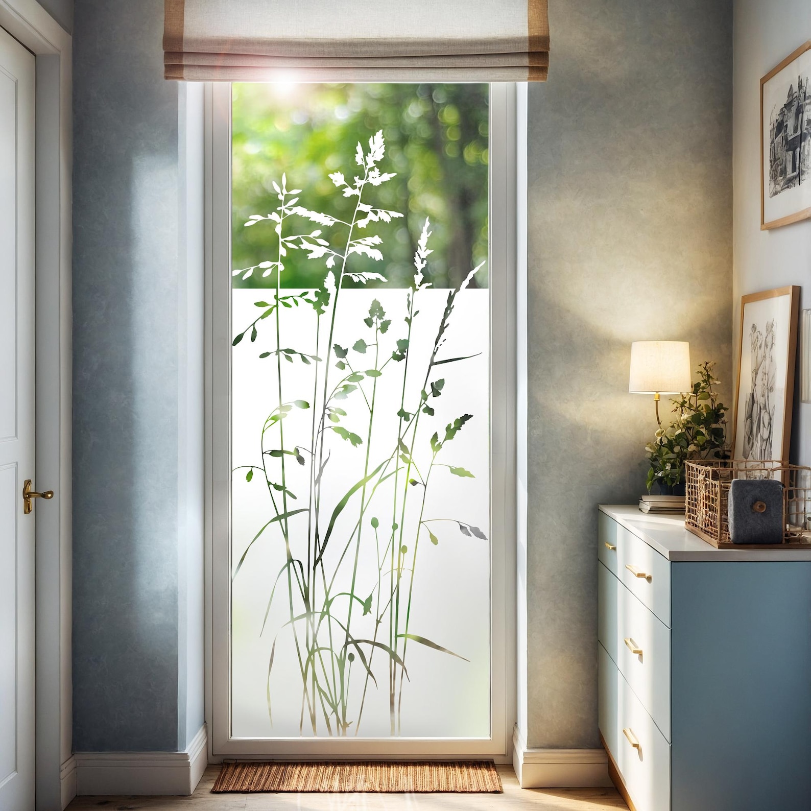 Window Film, Glass Door Film Privacy Screen Motif "grasses." G548 - Etsy