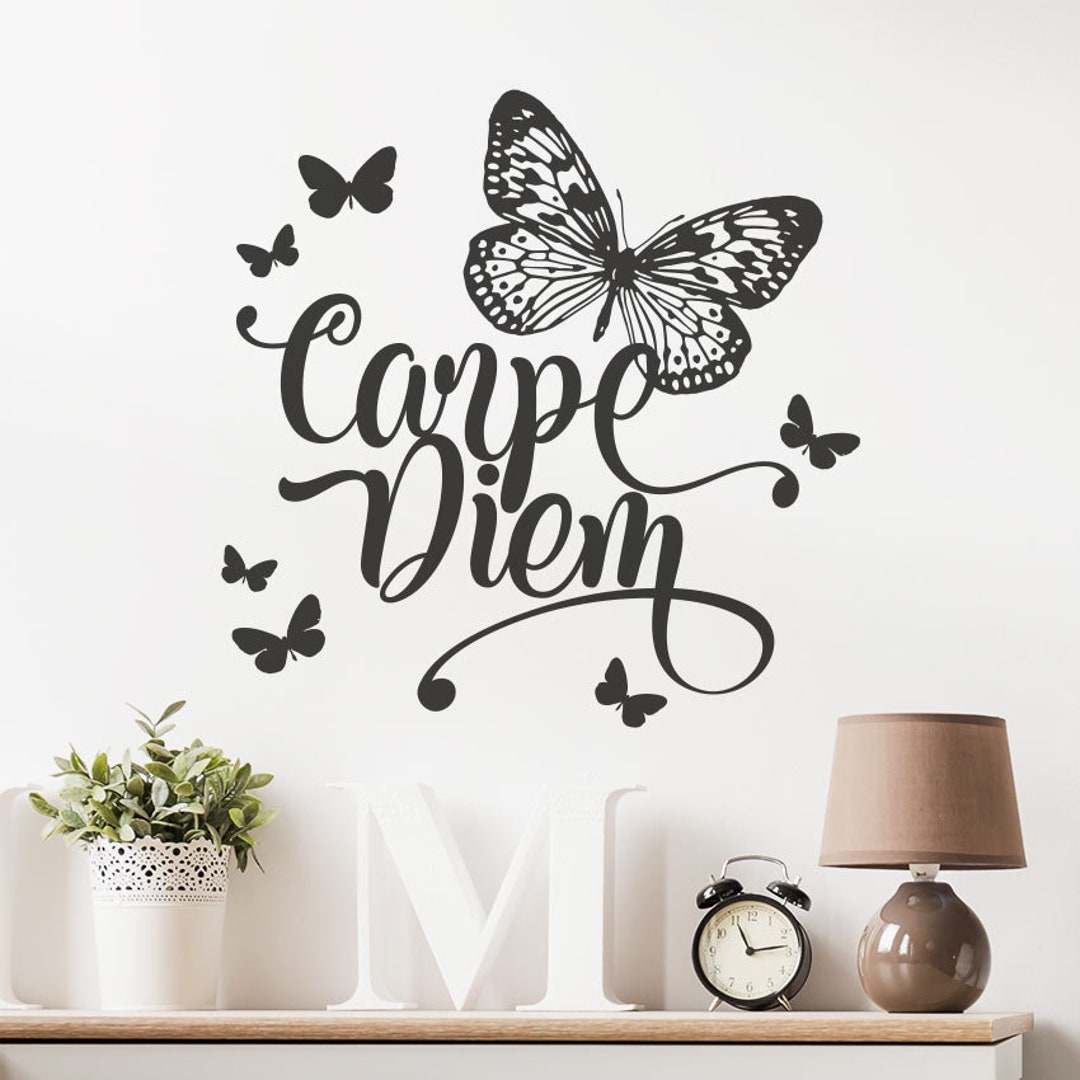 Wall Sticker Carpe Diem Butterflies Wall Sticker Wall Mural Ws31a - Etsy