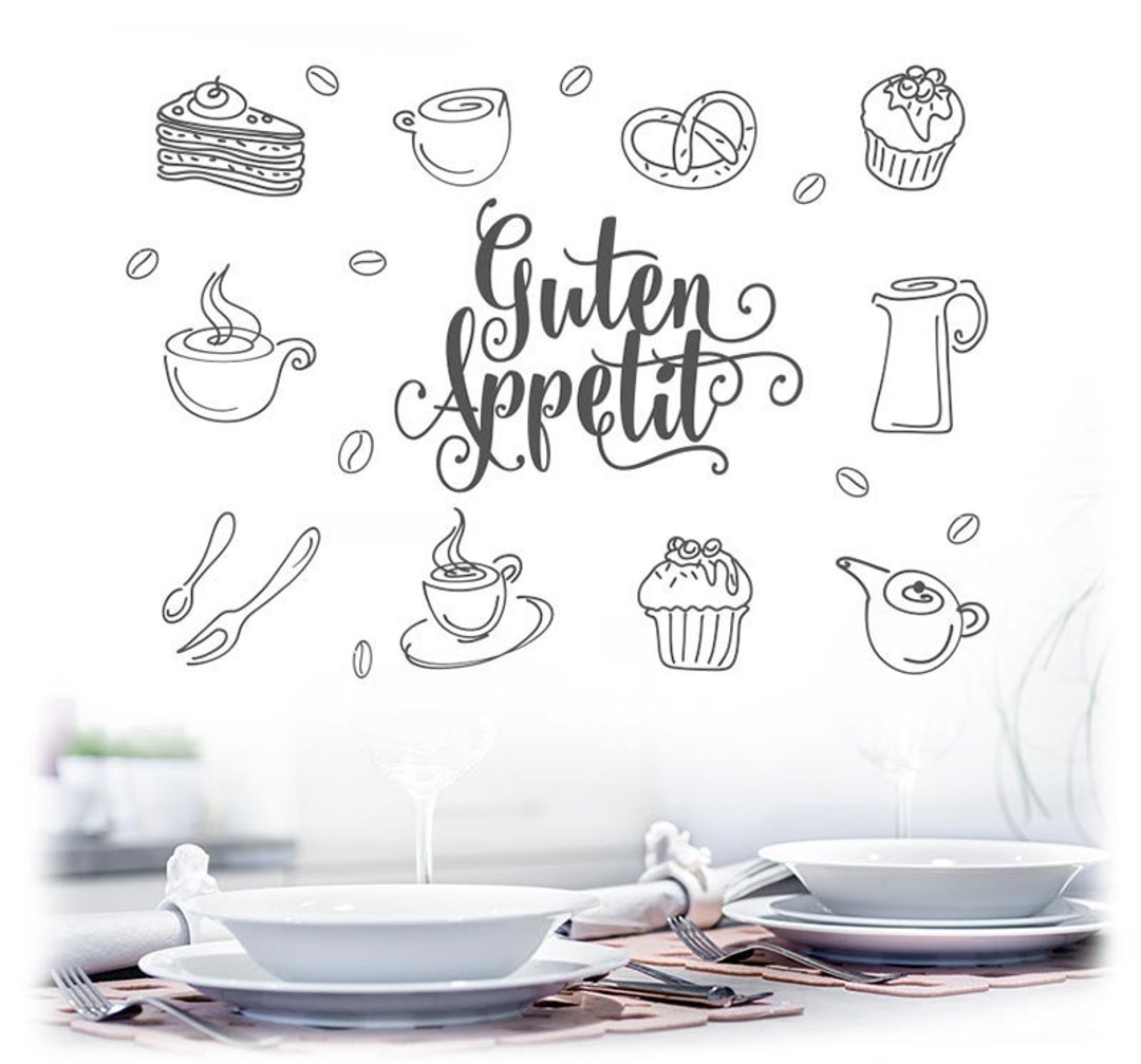 Wall Tattoo Bon Appetit for Dining Room Kitchen Cafe Snack Wall ...