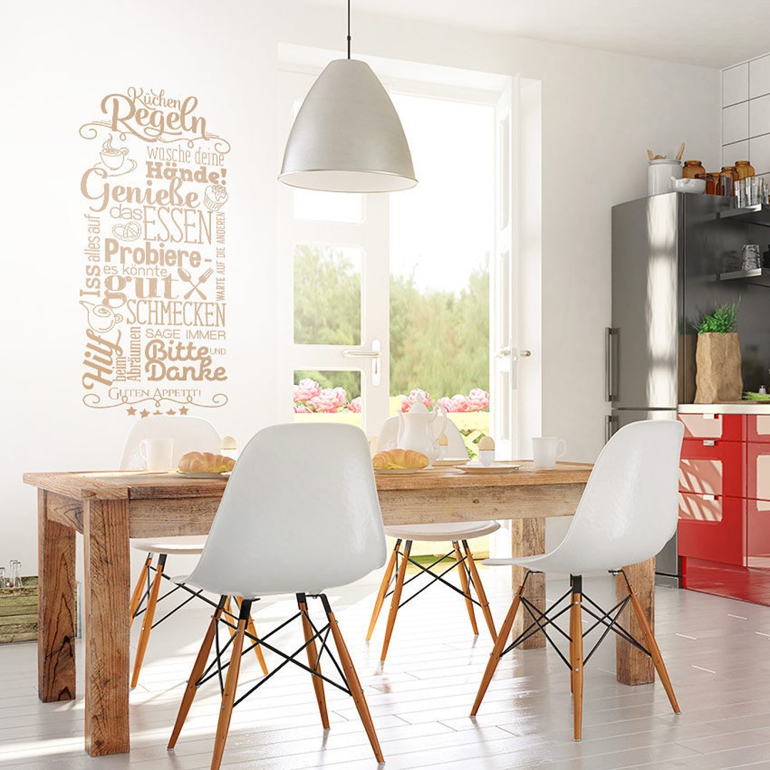 Wall Sticker Kitchen Rules for Dining Room Kitchen Restaurant Rules Bon ...