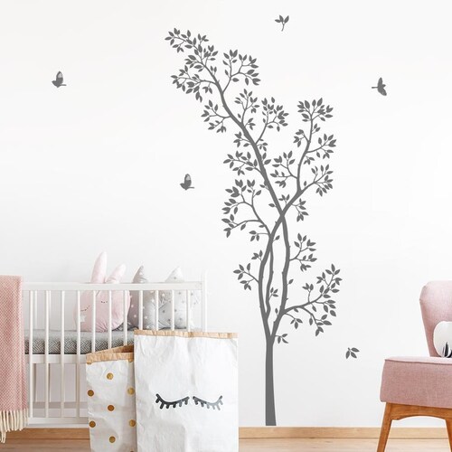 Tree Branch Decal Wall Art With Birds - Etsy