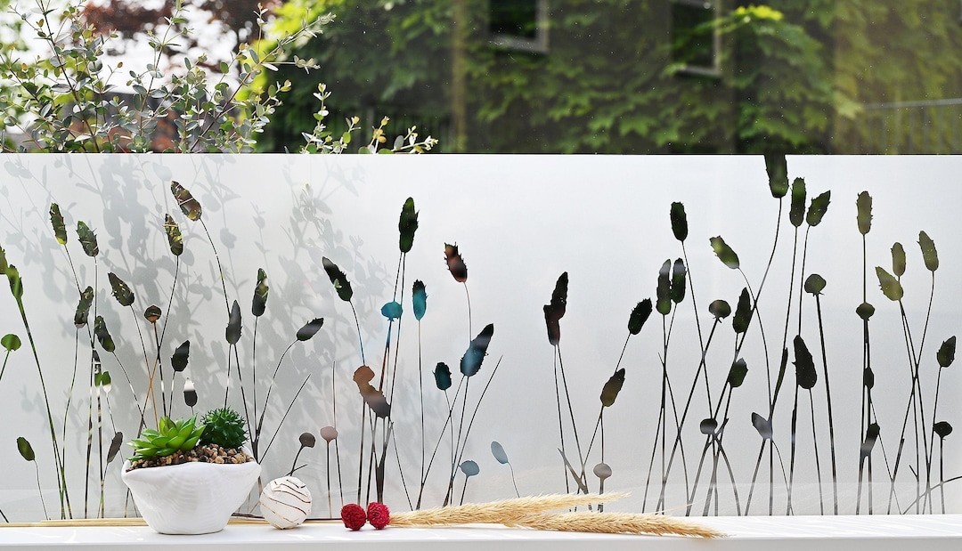Grass Stalks Window Film Privacy Film Frosted Glass Film Sandblast Look ...