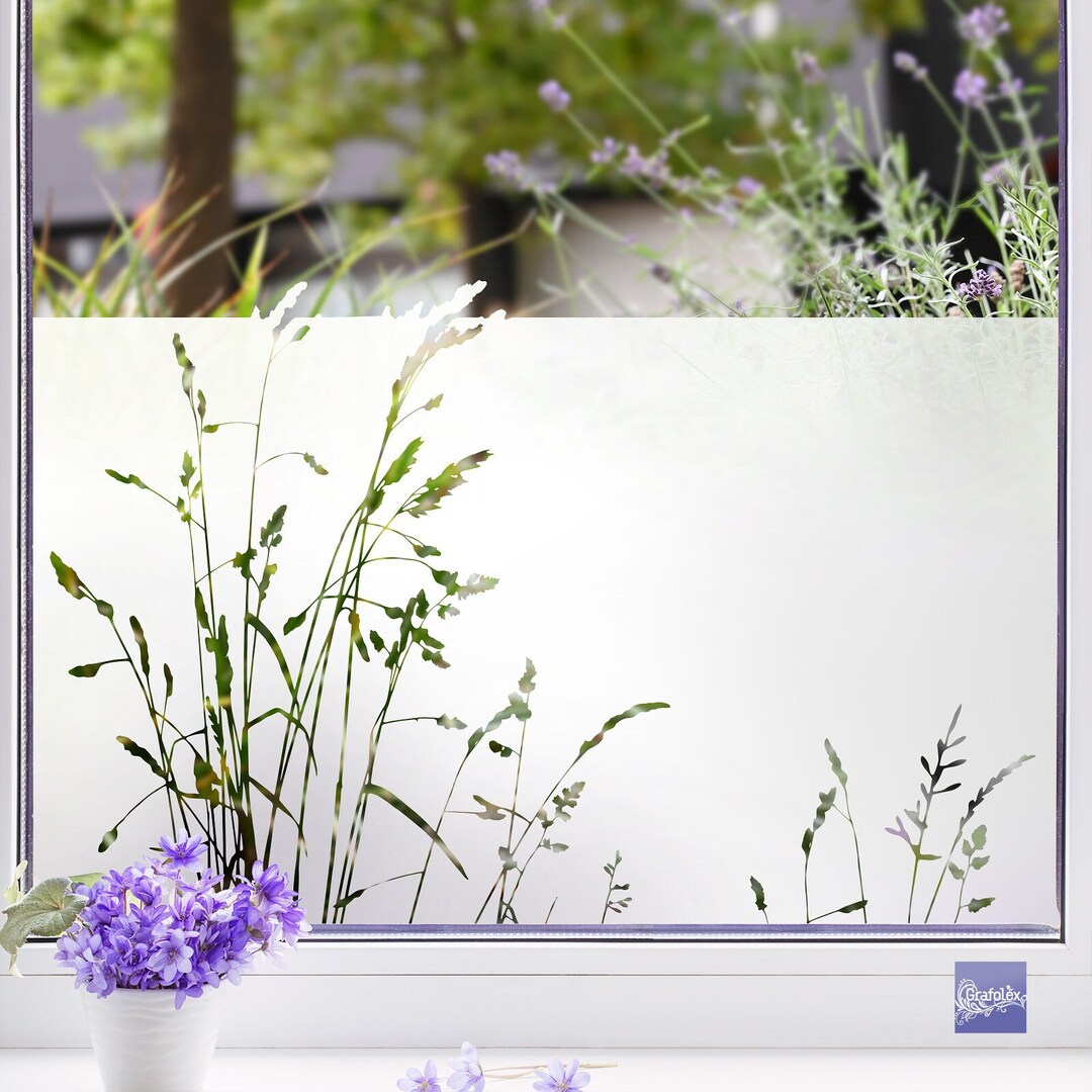 Premium Window Film grasses and Stalks. Privacy Film Frosted Glass Film ...
