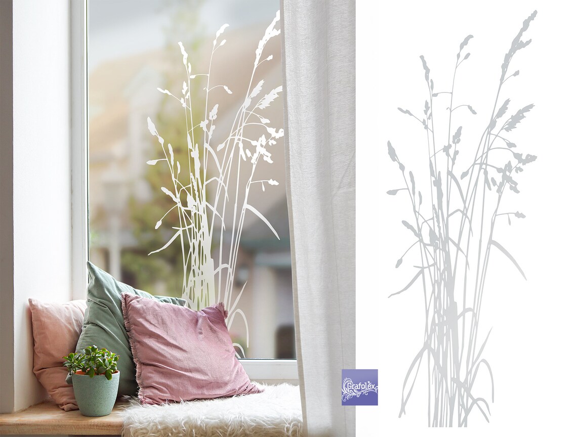 Grasses Stalks Self-adhesive Glass Decorative Film for Glass Doors ...