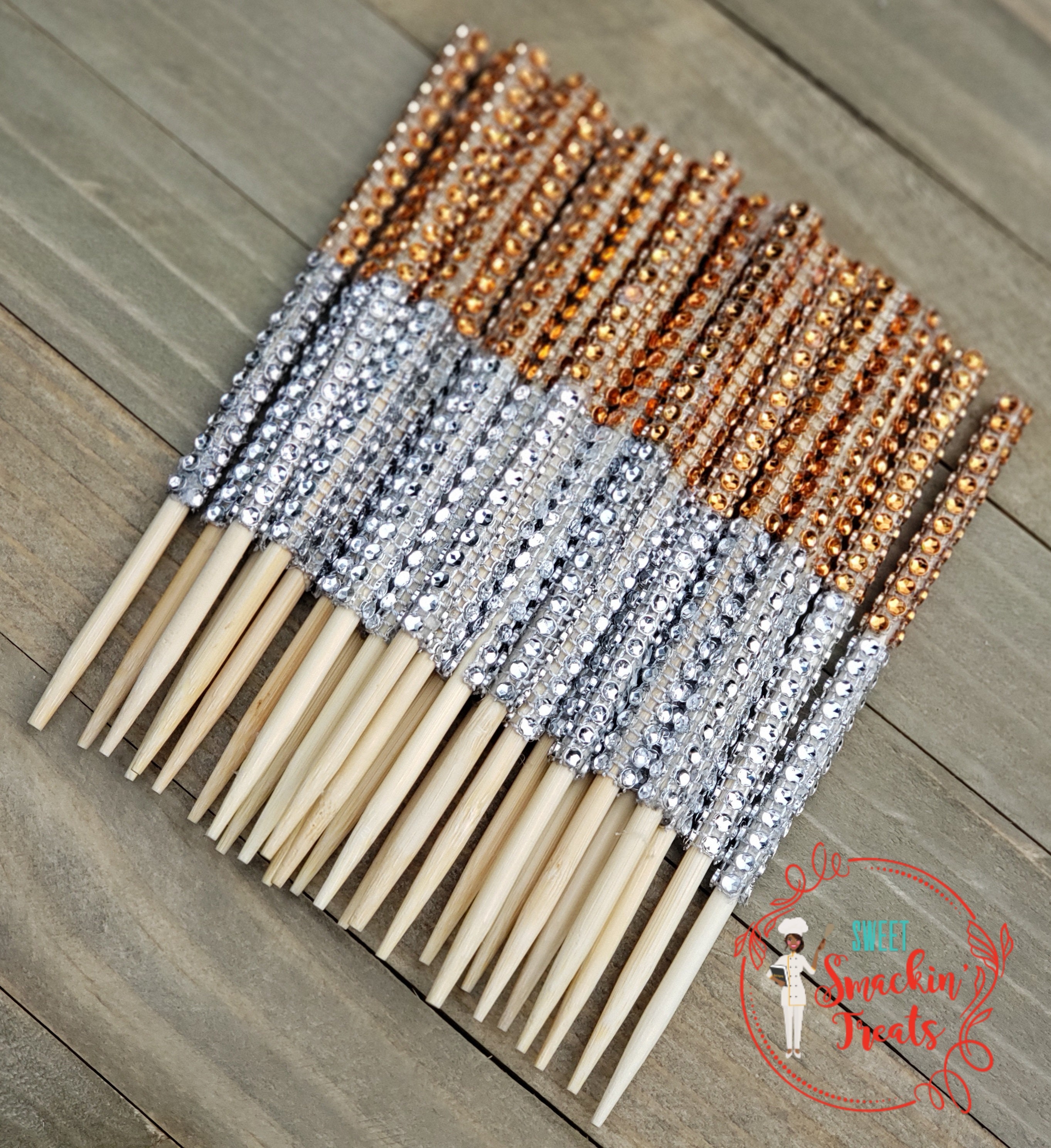 12 ct Two Tone Candy Apple Bling Sticks, Bling Candy Apple Sticks ...