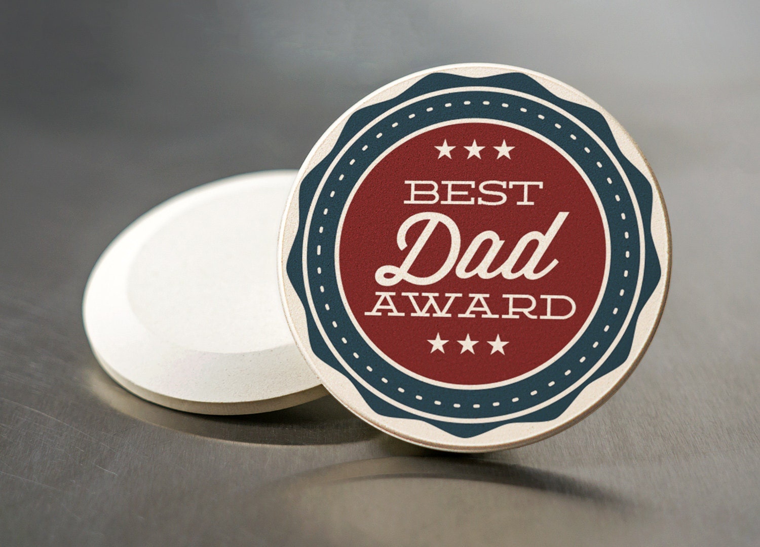 Best Dad Award Sandstone Car Coaster Set of 2 Coasters Gift - Etsy