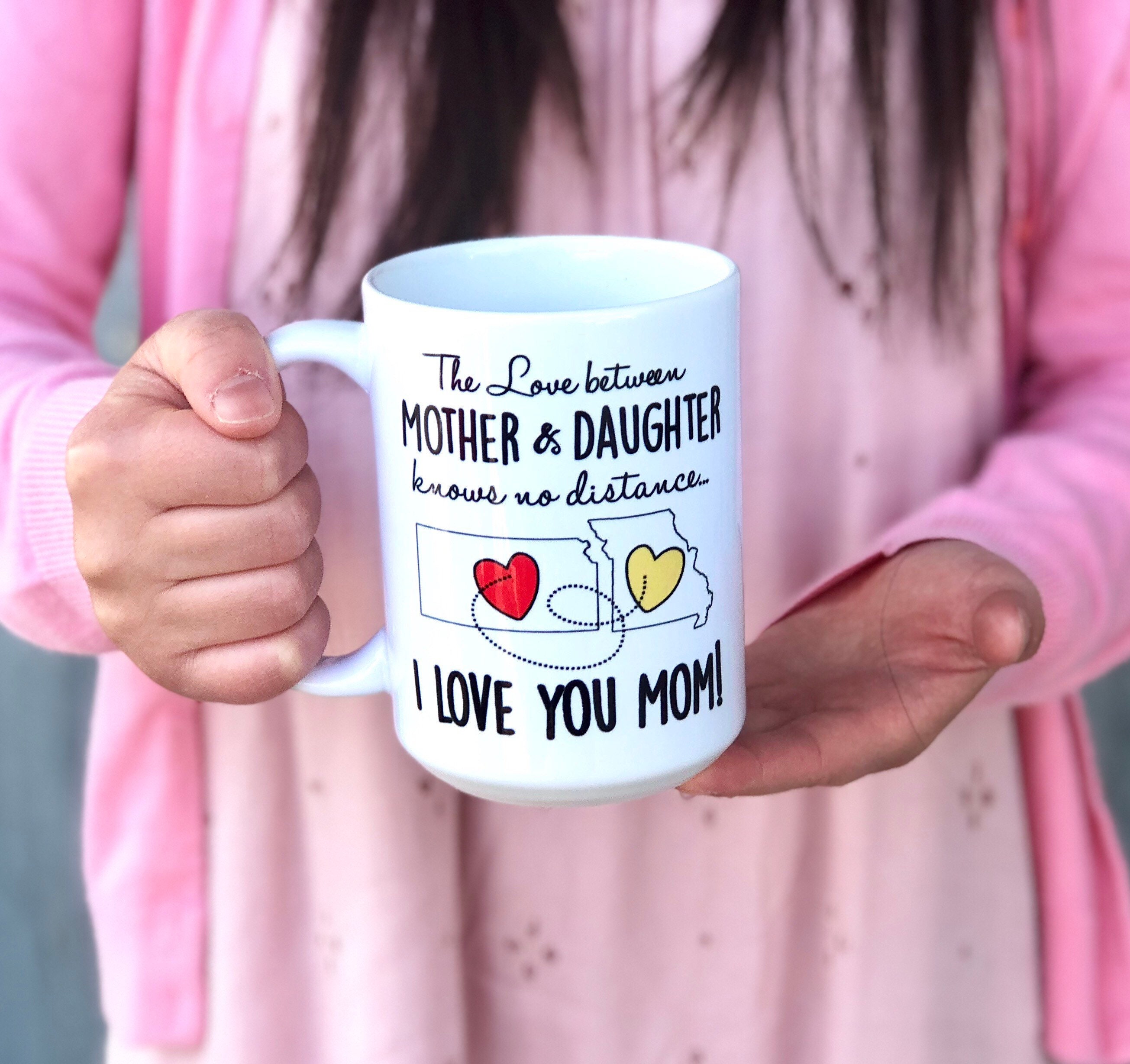 Mother Daughter Coffee Mug Long Distance A Love Between A Etsy
