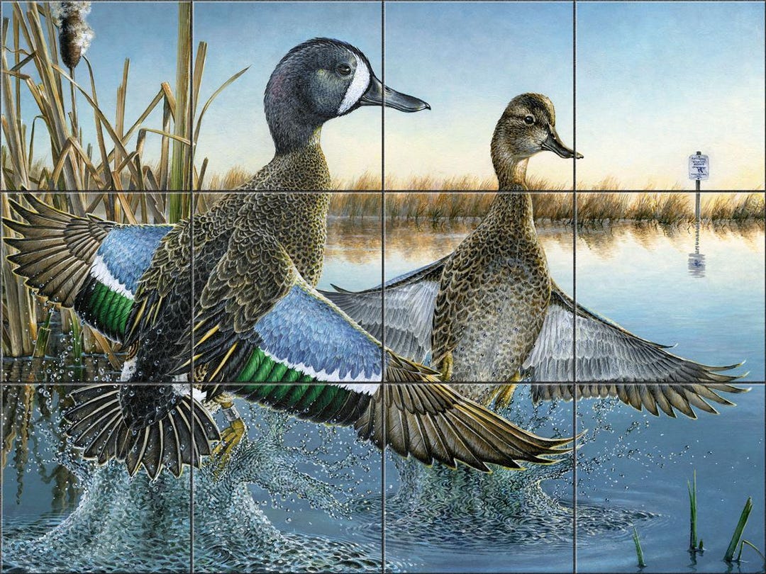Bluewing Takeoff by Abraham Hunter Landscape Mural Backsplash, Kitchen ...