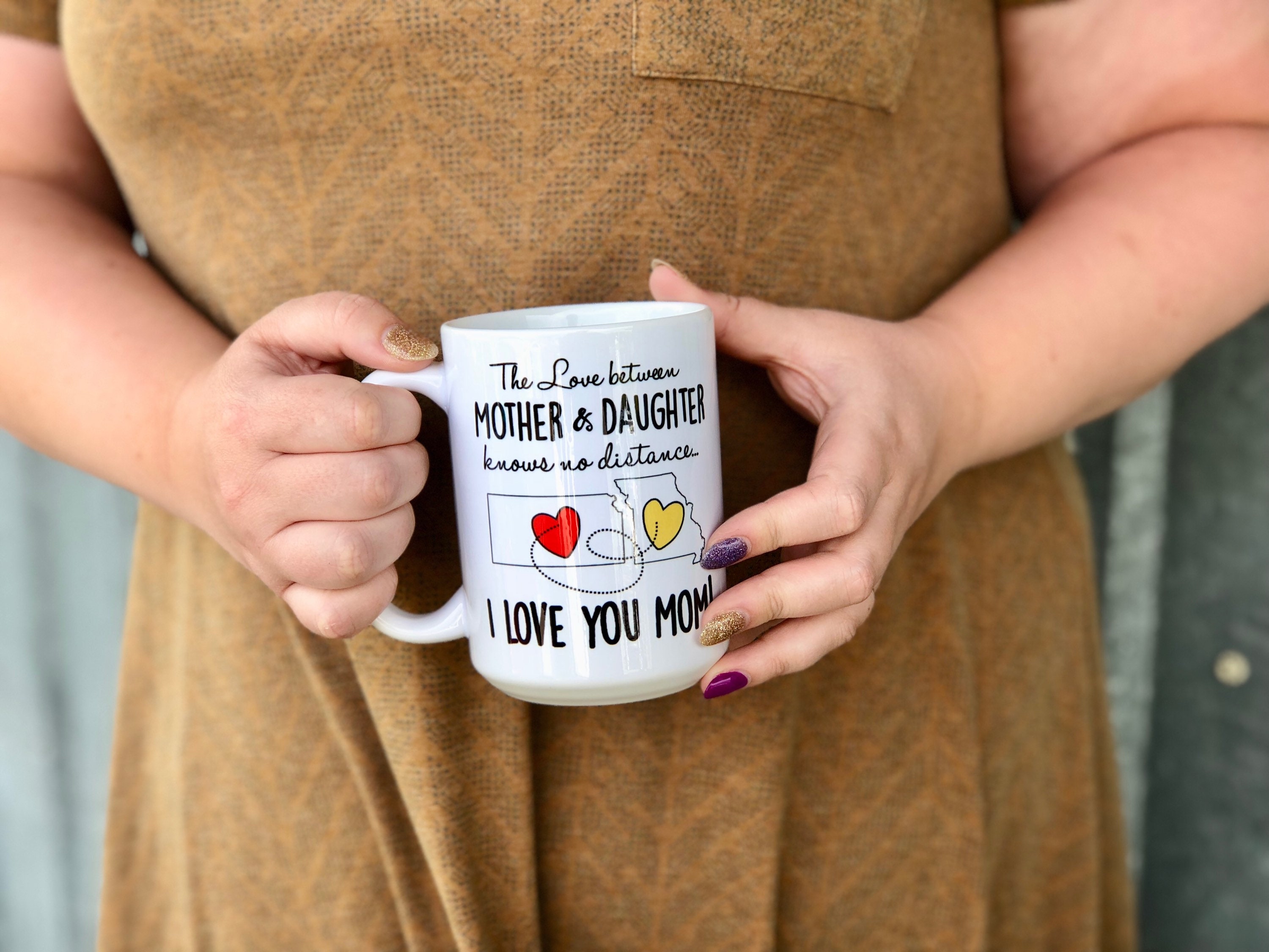 Mother Daughter Coffee Mug Long Distance A Love Between A Etsy