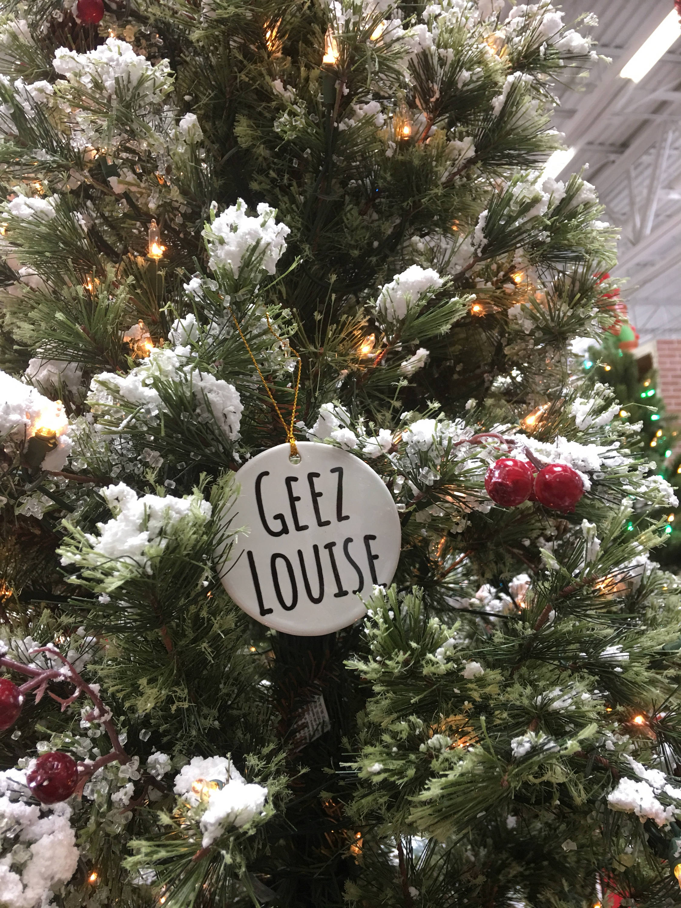 Geez Louise Christmas Ornament , Grandmas Old Fashion Cuss Words, Funny ...