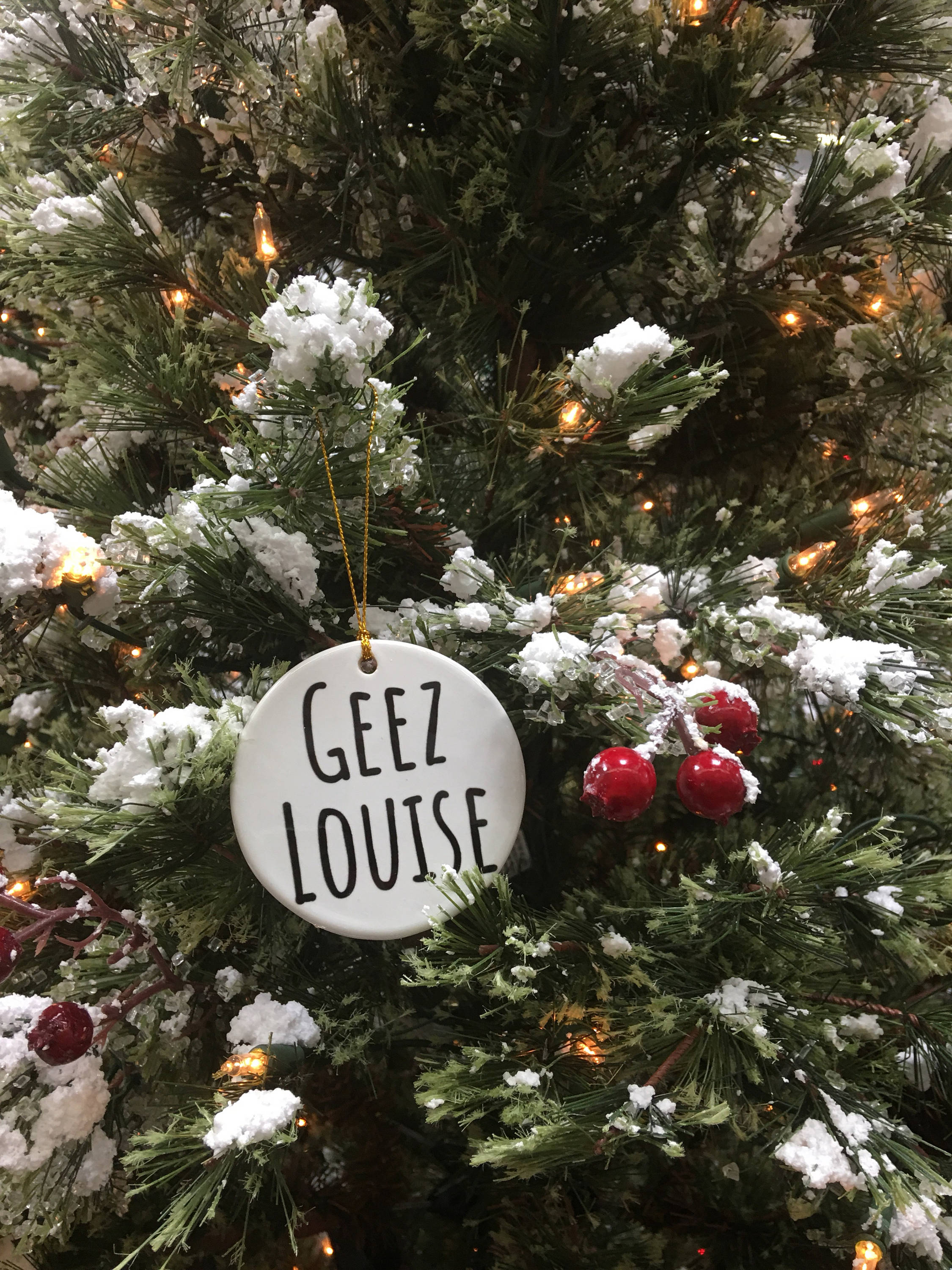Geez Louise Christmas Ornament , Grandmas Old Fashion Cuss Words, Funny ...