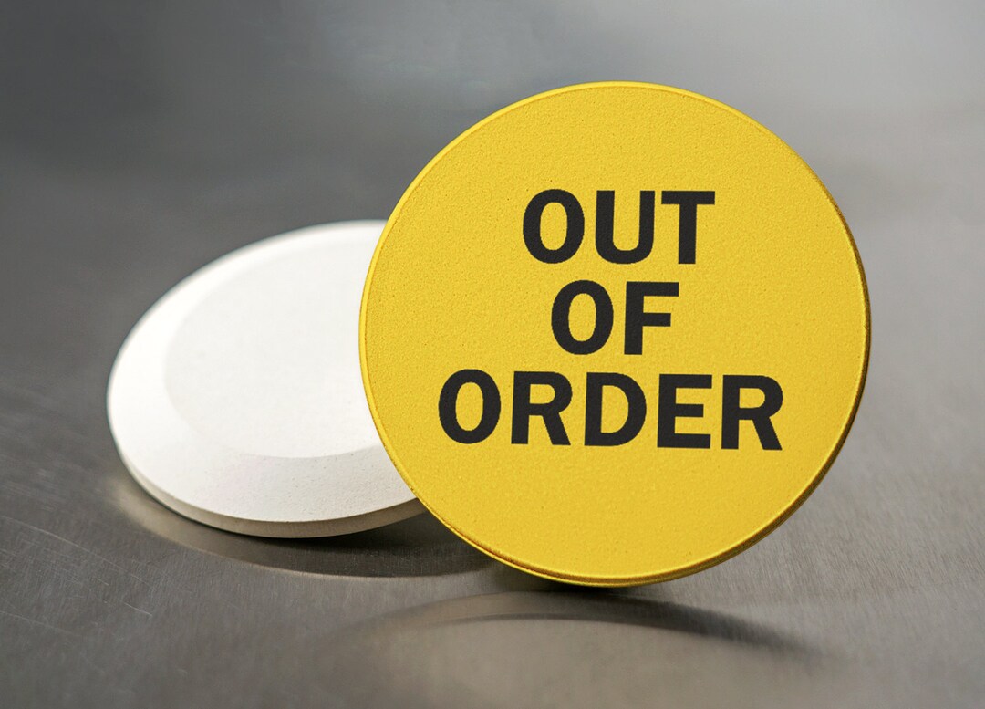 Funny Car Coaster, Out of Order Yellow Sign, Fun Car Gift, First Time ...