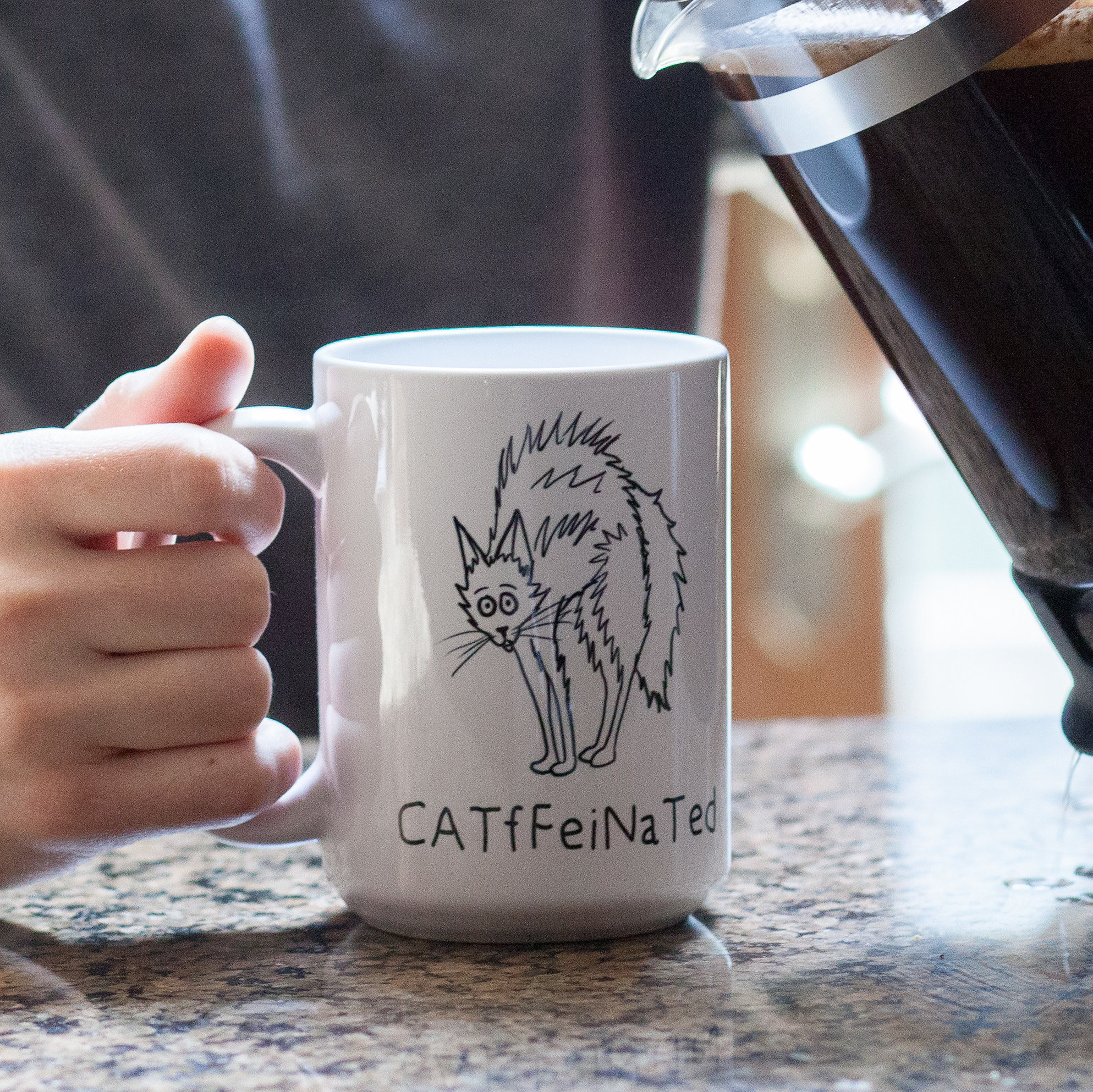 Funny Catfinated Cat Coffee Mug | Etsy