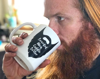 Bearded Man Bun Gifts: Mug // Funny Man Bun President Cup // - Etsy