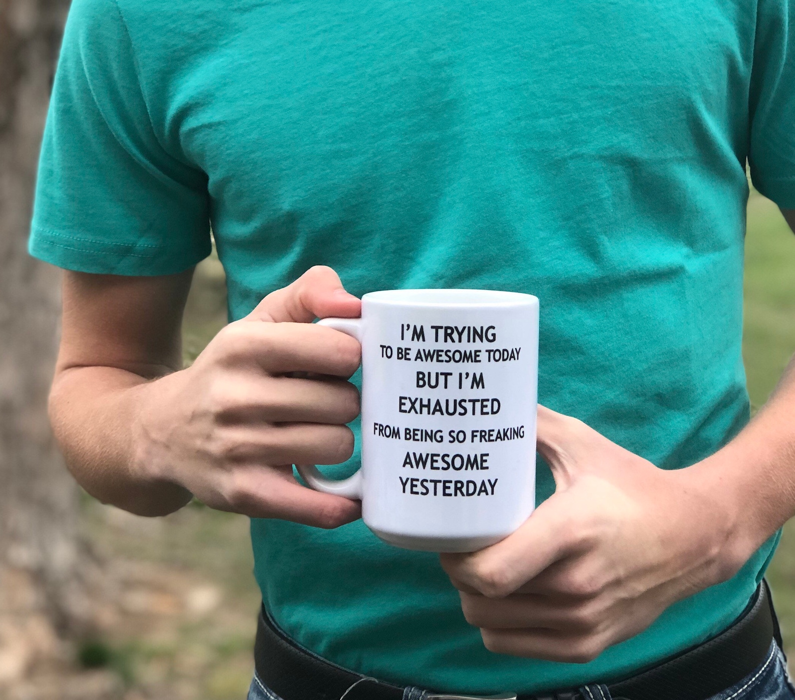 Funny Work Mug I'm Trying to Be Awesome Today But.... - Etsy
