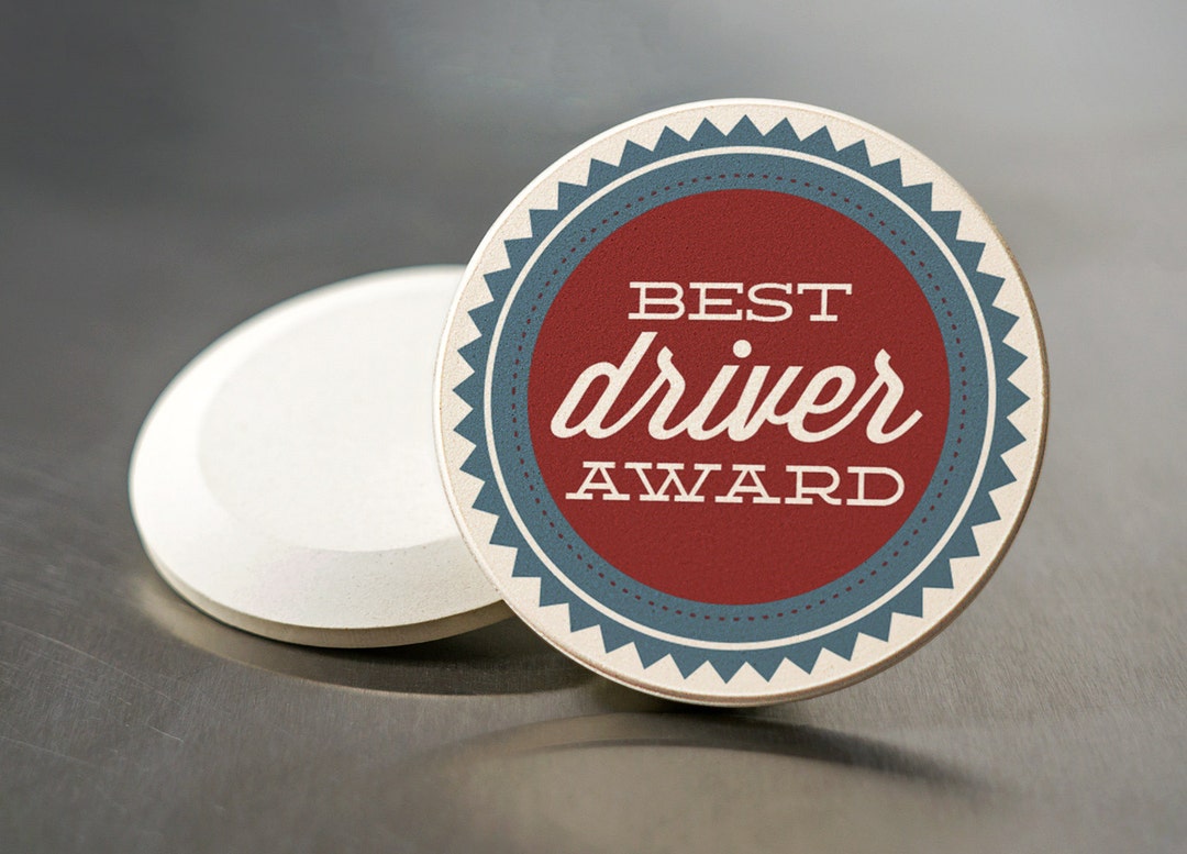 Car Coaster, Best Driver Award, Funny Gift, Sandstone Coasters Set of 2 ...