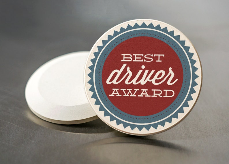 Car Coaster, Best Driver Award, Funny Gift, Sandstone Coasters Set of 2 ...