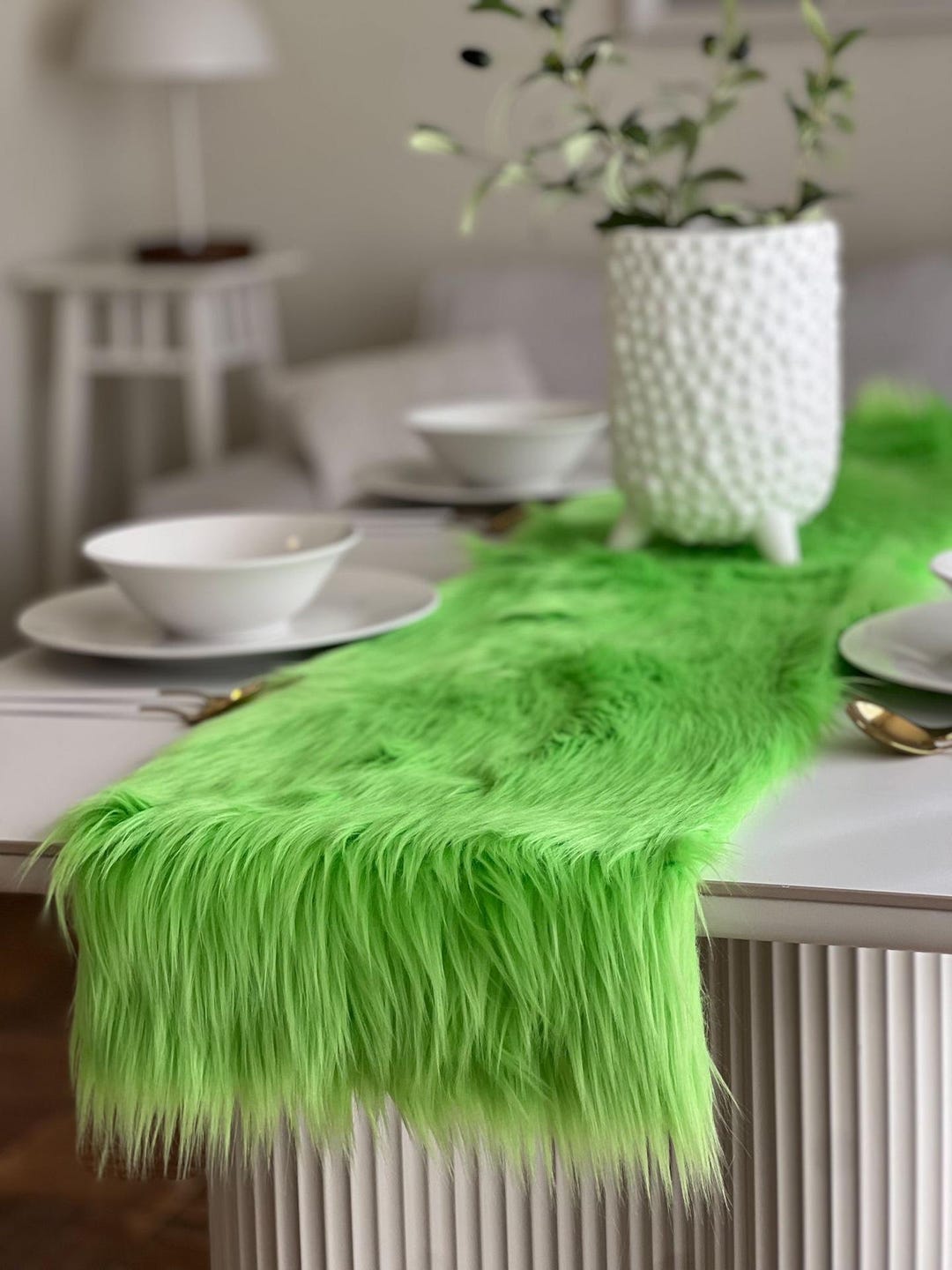 Shaggy Faux Fur Tablecloth: Plush Home & Event Decor, Handcrafted USA ...