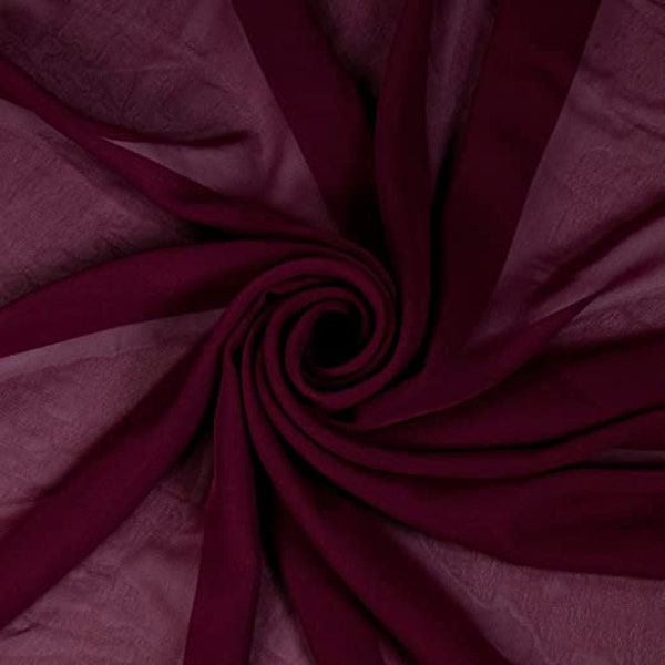 Burgundy Chiffon - Etsy