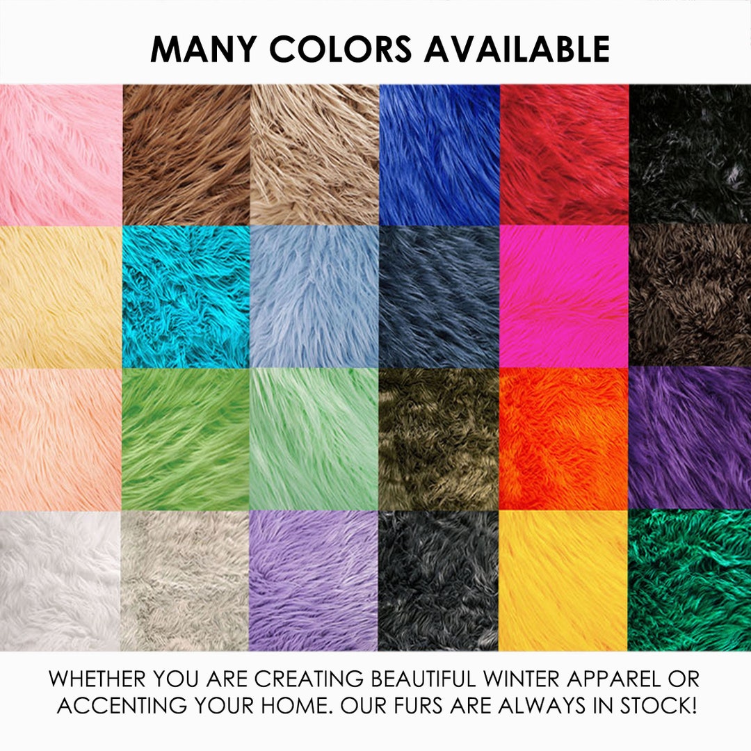 Fabricla Faux Fur Shaggy Fabric Sample Squares 6X6, 10X10, 20X20 Craft ...
