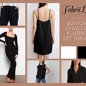 Black Rayon Challis Fabric: Lightweight 55" Wide for Sewing - Etsy