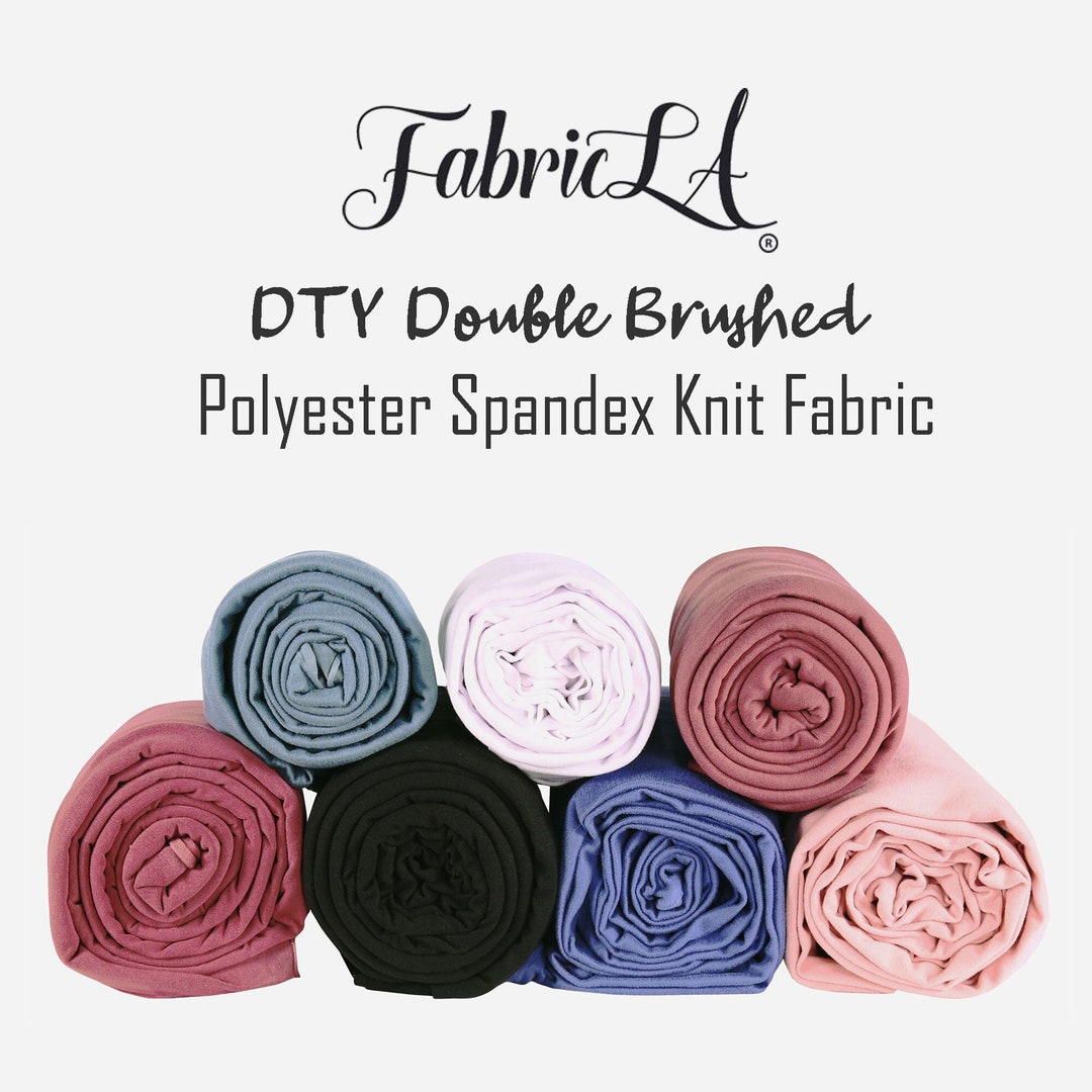 DTY Double Brushed Polyester Spandex Knit Fabric: 58/60" Wide Comfort ...