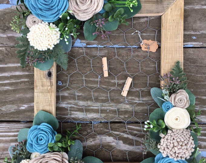 Chicken Wire Display Handmade Felt Flowers and Faux Greenery Fancy up a ...