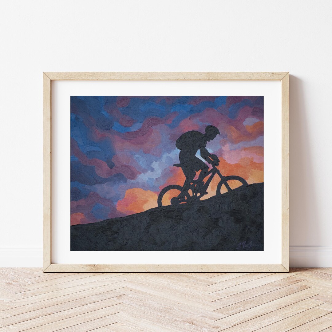 Impression d'art VTT, art mural cyclisme, poster VTT, cadeau pour ...