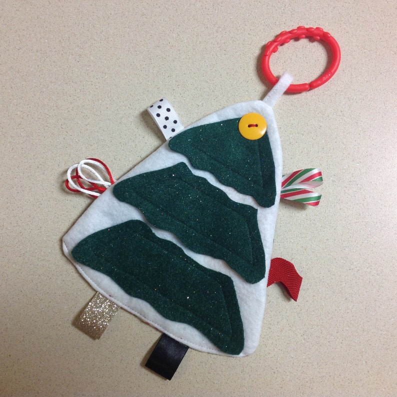 Tag Toy PATTERN - Baby Toy - Christmas Tree Tag Pattern - Crinkle Toy ...