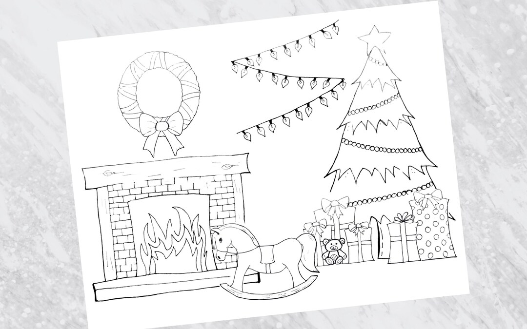 Christmas Morning Coloring Page | Instant Download - Etsy