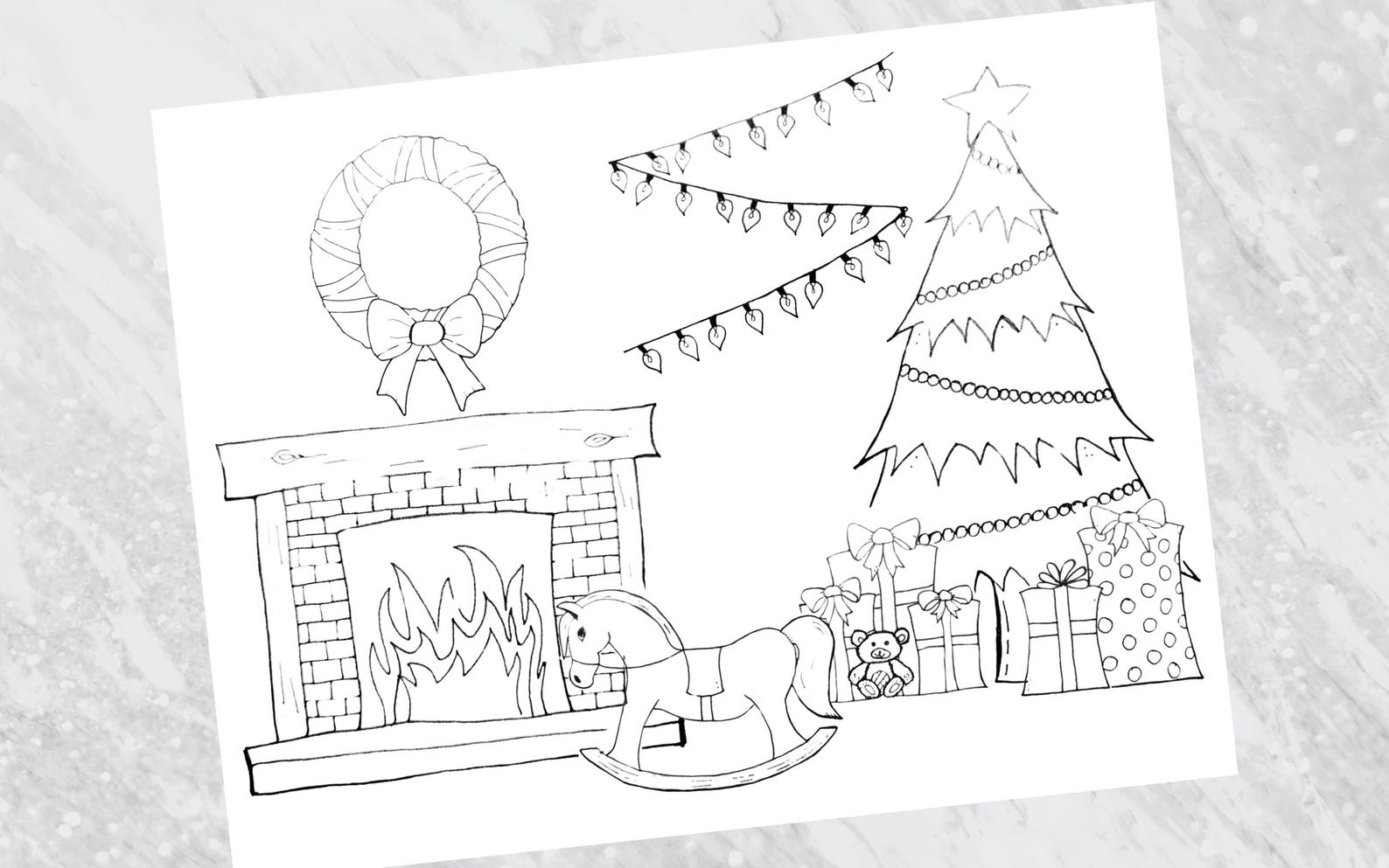 Christmas Morning Coloring Page | Instant Download - Etsy