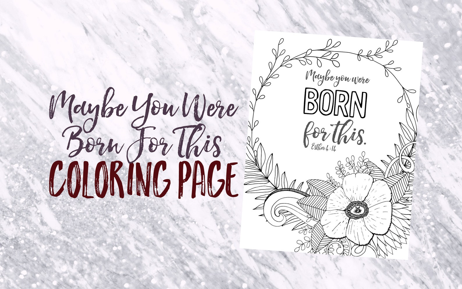 Maybe You Were Born for This Scripture Coloring Page | Instant Download ...