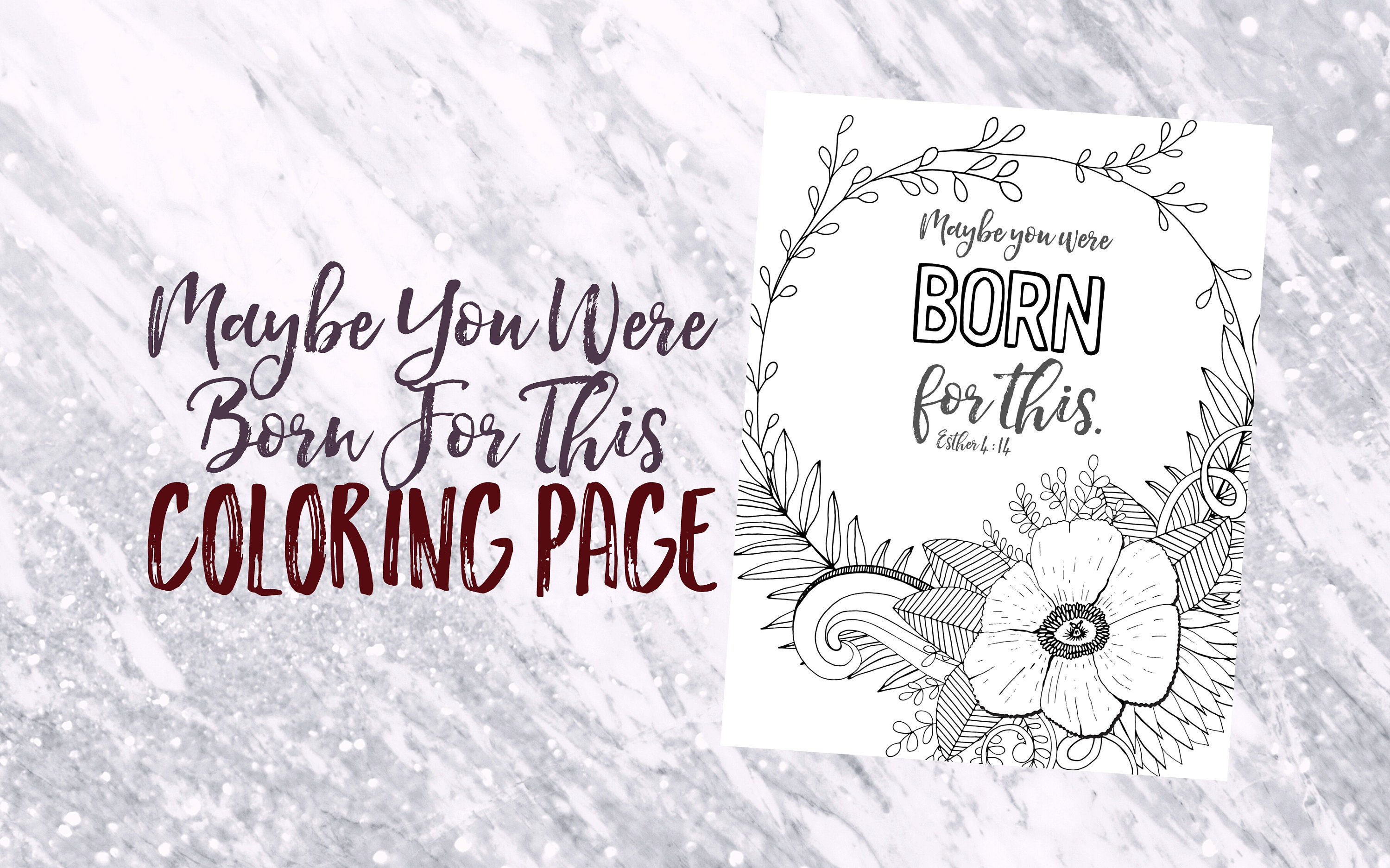 Maybe You Were Born for This Scripture Coloring Page | Instant Download ...