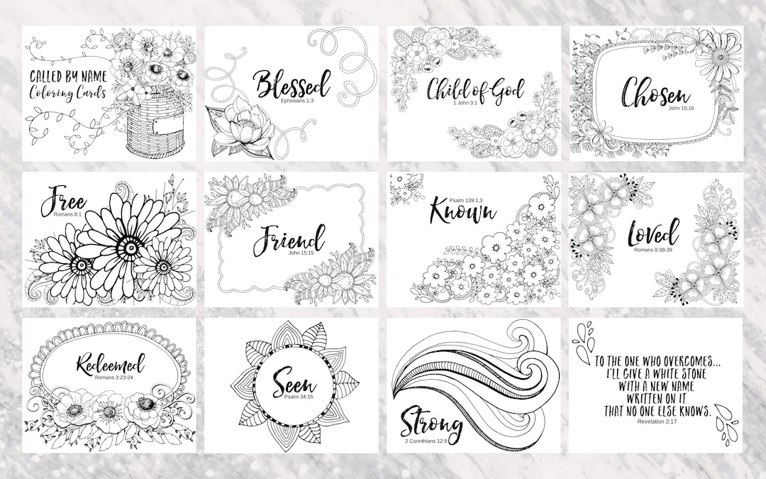 Called by Name Scripture Coloring Cards: Inspirational Art (set of 12 ...