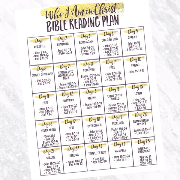 Free Bible Reading Plan - Etsy