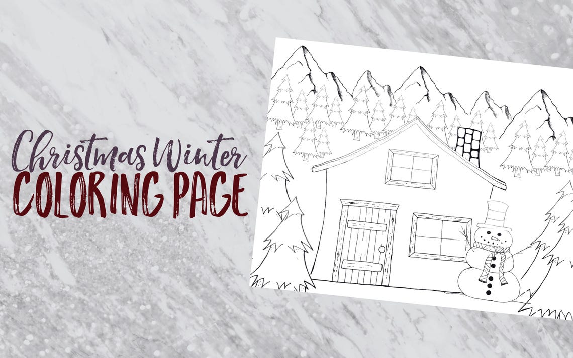 Christmas Winter Coloring Page | Instant Download - Etsy