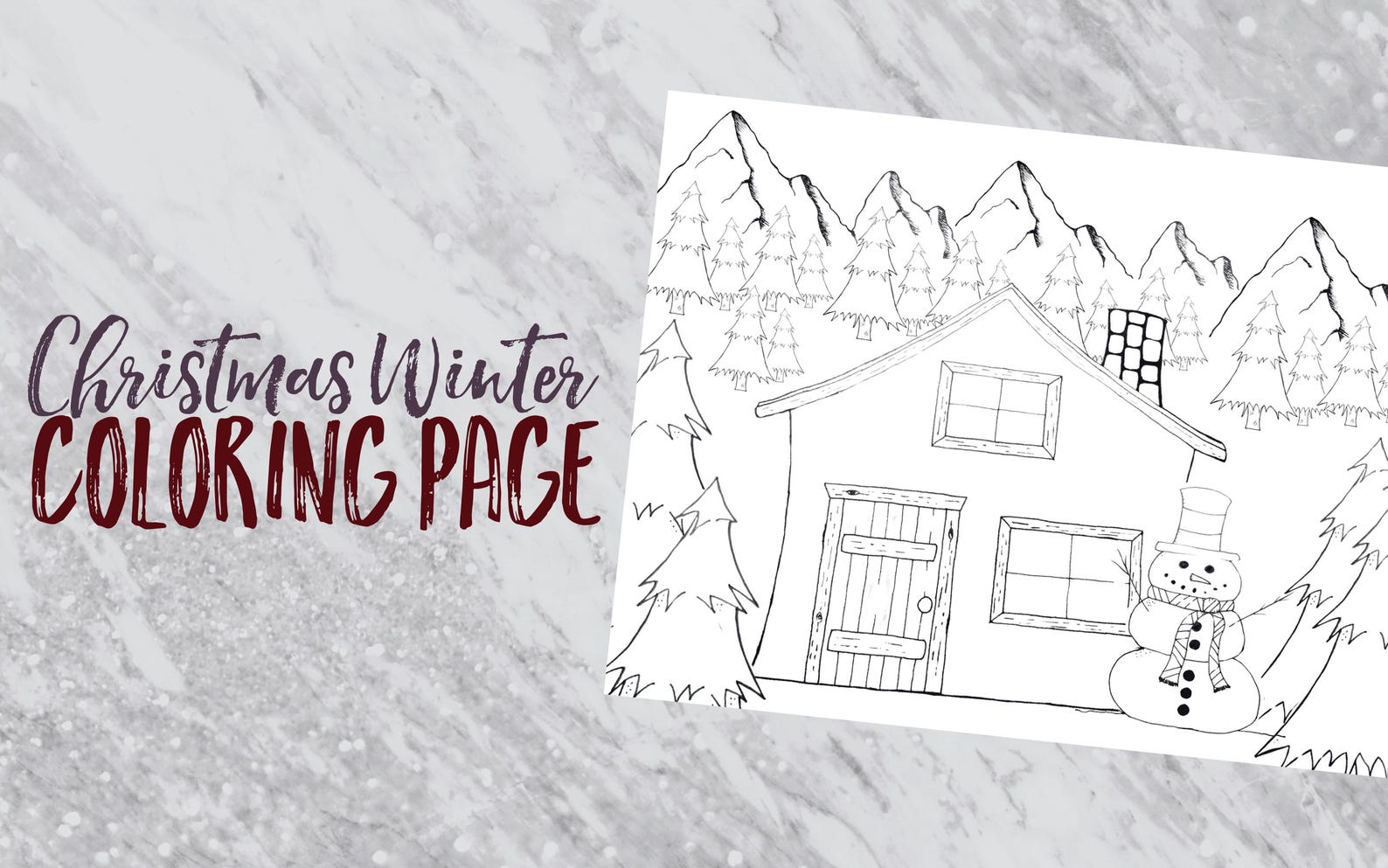 Christmas Winter Coloring Page | Instant Download - Etsy