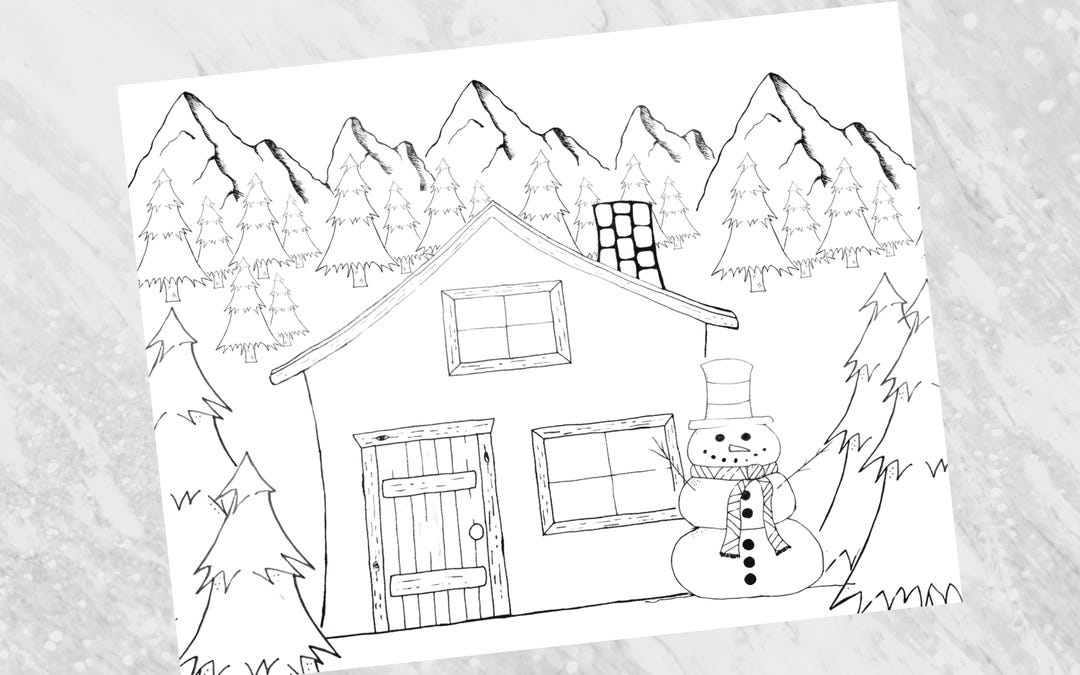 Christmas Winter Coloring Page | Instant Download - Etsy