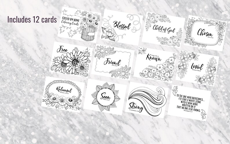 Called by Name Scripture Coloring Cards: Inspirational Art (set of 12 ...