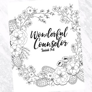 Names of God Coloring Pages: Scripture Art Prints (set of 5) (PDF) - Etsy