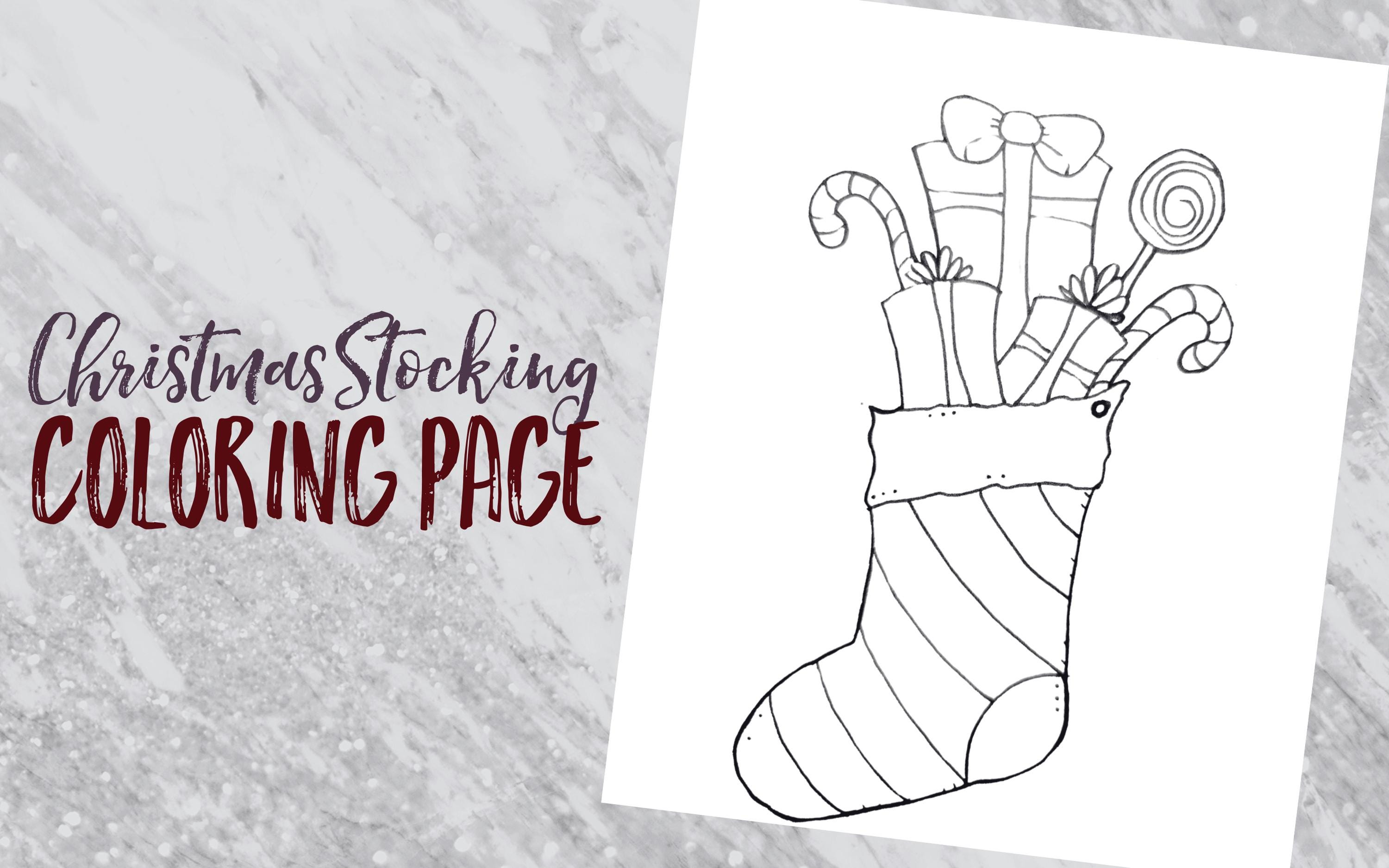 Christmas Stocking Coloring Page | Instant Download - Etsy