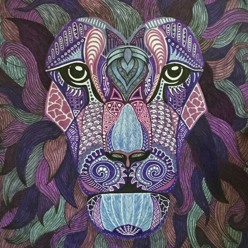 Zentangle Lion - Etsy