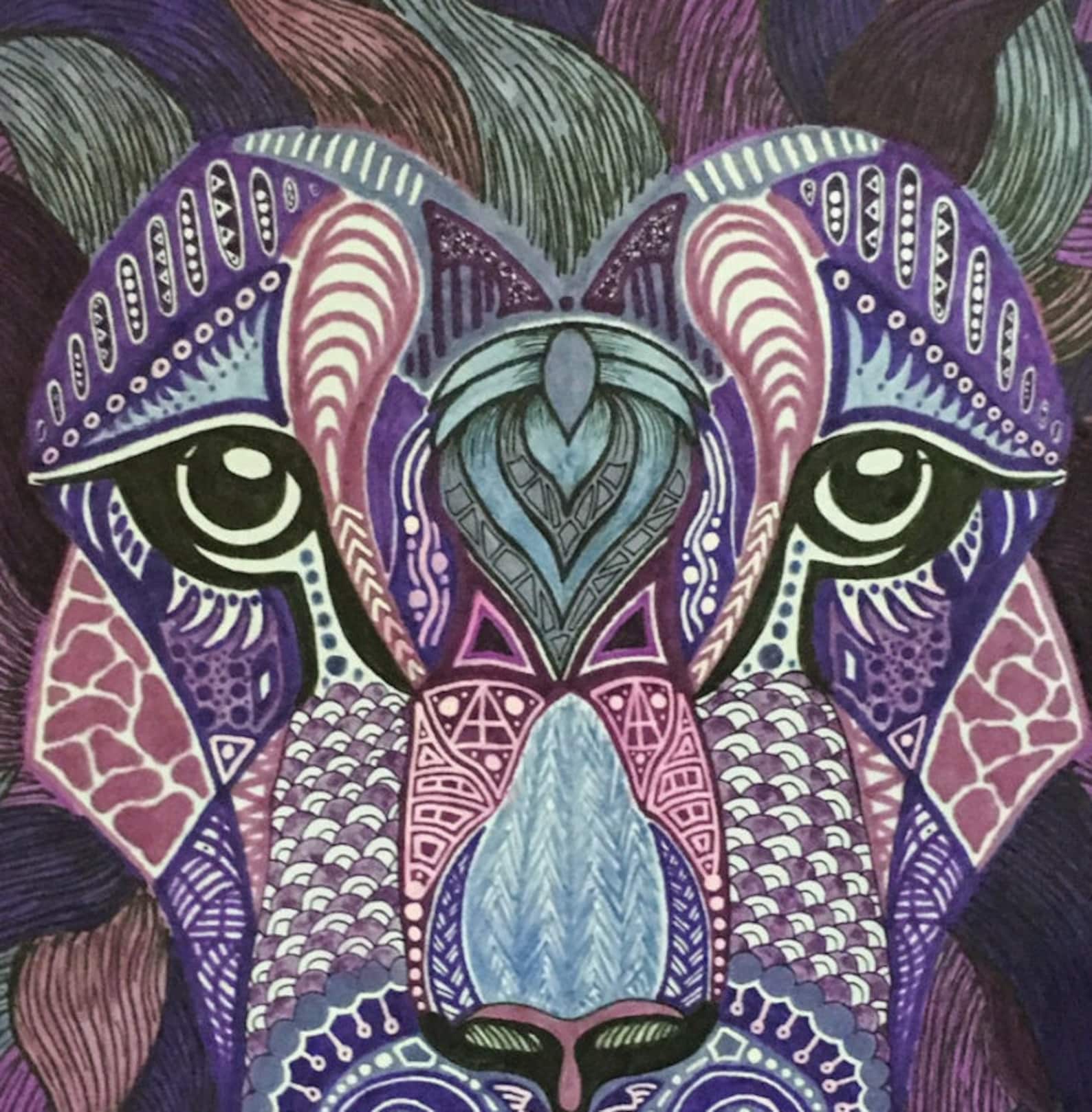 Lion Print | Zentangle | Zentangle Lion Print | Digital Print | Digital ...