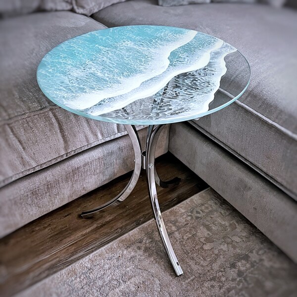 Resin Round Ocean Table - Etsy