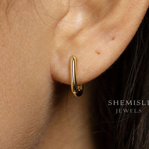 925 Sterling Silver Oval Shape Earrings Ear Hoop Cuff Circle - Etsy